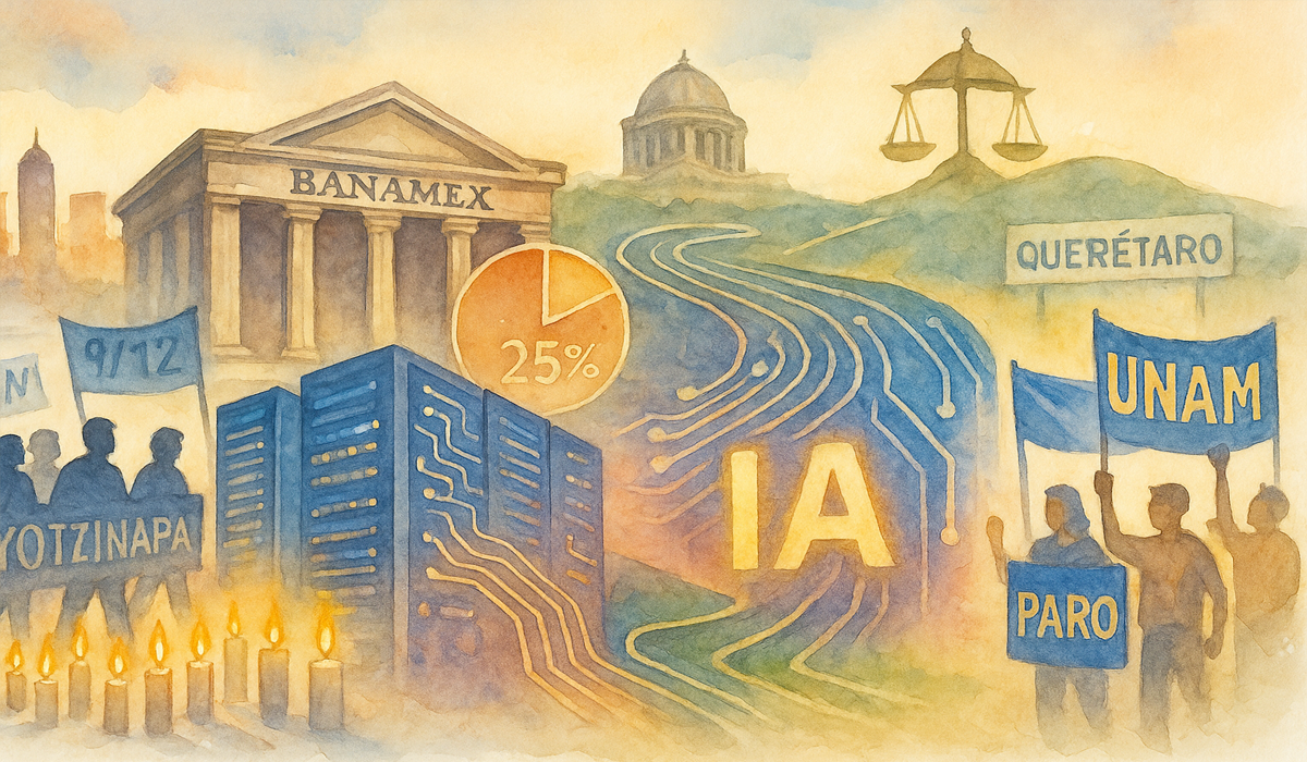 Resumen informativo 25/09/2025: CloudHQ, Banamex, Ayotzinapa, UNAM y Ley de Amparo